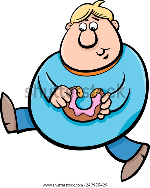 Cartoon Vector Illustration Man Eating Donut Stock Vector (Royalty Free ...