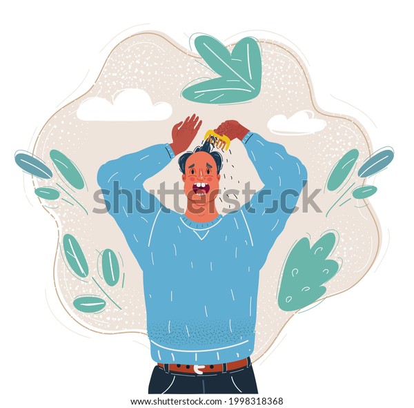 Cartoon Vector Illustration Man Feeling His Stock Vector (Royalty Free ...