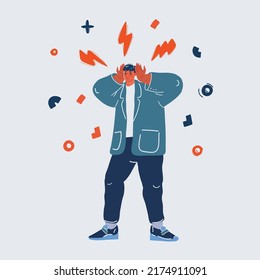 Cartoon Vector Illustration Man Headache Stock Vector (Royalty Free ...