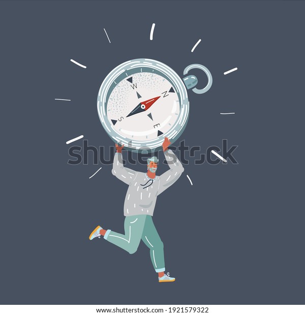 Cartoon Vector Illustration Man Holding Big Stock Vector (Royalty Free ...