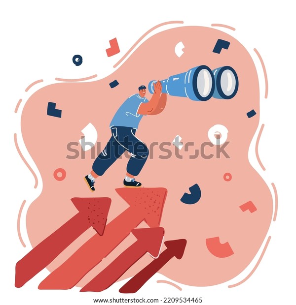 Cartoon Vector Illustration Man Look Beyond Stock Vector (Royalty Free ...