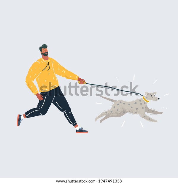 Cartoon Vector Illustration Man Playing Run Stock Vector (Royalty Free ...