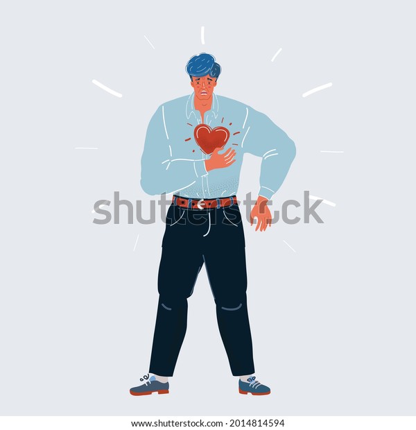 Cartoon Vector Illustration Man Suffering Pain Stock Vector (Royalty ...