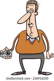 Cartoon Vector Illustration Man Taking Photo: Stock-Vektorgrafik ...