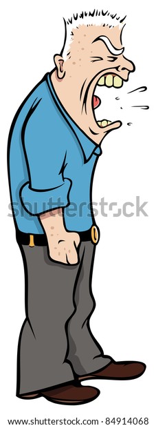 Cartoon Vector Illustration Man Yelling Stock Vector (Royalty Free ...