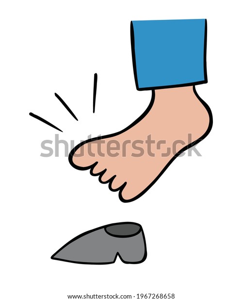 Cartoon Vector Illustration Mans Big Foot Stock Vector (Royalty Free ...