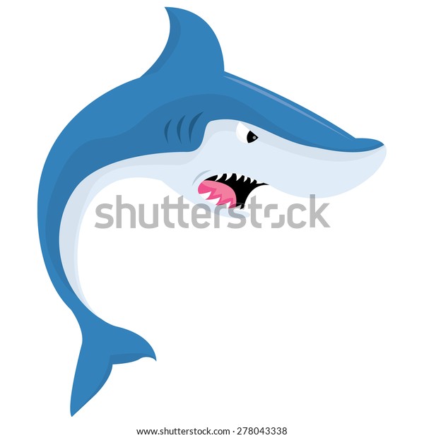 Cartoon Vector Illustration Mean Shark Stock Vector (Royalty Free ...