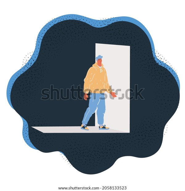 Cartoon Vector Illustration Men Who Exit Stock Vector (Royalty Free ...