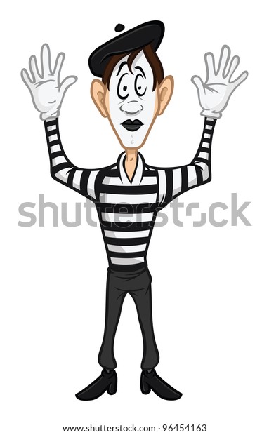 Cartoon Vector Illustration Mime Posing Stock Vector (Royalty Free ...
