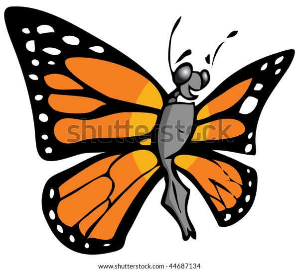 Cartoon Vector Illustration Monarch Butterfly Stock Vector (Royalty ...