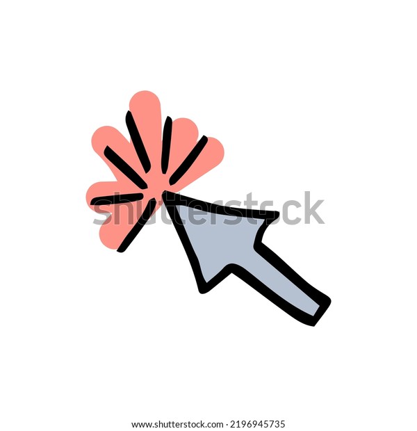 Cartoon Vector Illustration Mouse Cursor Icon Stok Vektör (Telifsiz ...