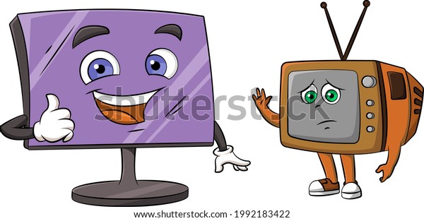 Cartoon Vector Illustration New Hdtv Vs Stock Vector (Royalty Free ...