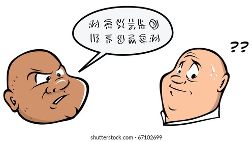 Vektor Stok Cartoon Vector Illustration Not Understanding (Tanpa ...