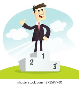 Cartoon Vector Illustration Number One Business Stock Vector (Royalty ...