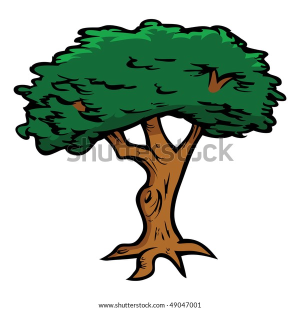 Cartoon Vector Illustration Oak Tree 库存矢量图（免版税）49047001 | Shutterstock