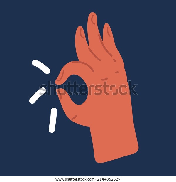Cartoon Vector Illustration Ok Hand Symbol Stock Vector (Royalty Free ...