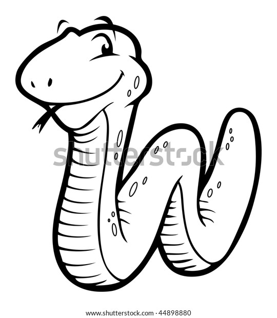 Cartoon Vector Illustration Outline Snake Stock Vector (Royalty Free ...