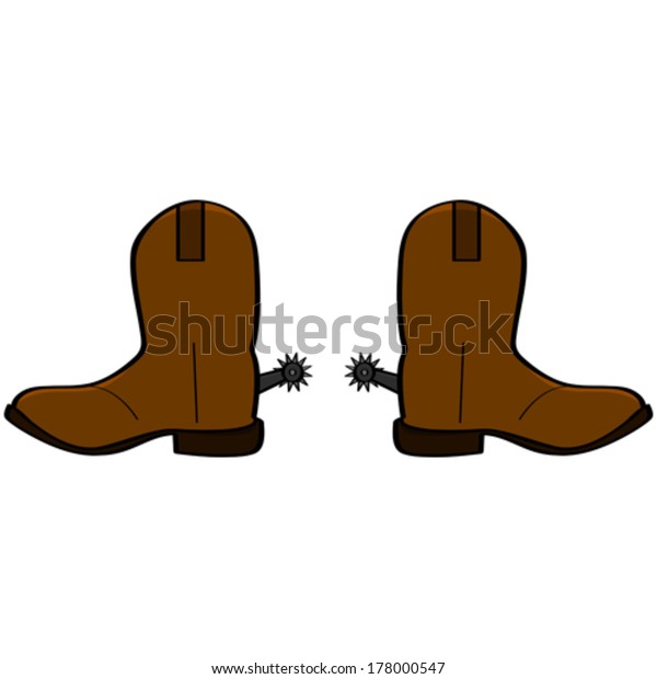 Cartoon Vector Illustration Pair Leather Cowboy Stock Vector (Royalty ...