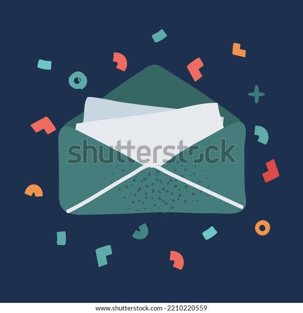 Cartoon Vector Illustration Paper Envelope Over Stock Vector (Royalty ...