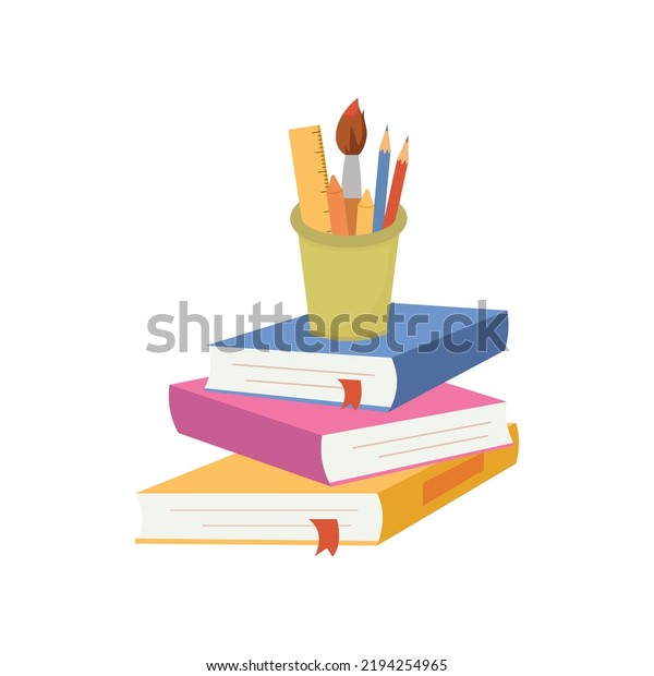 Cartoon Vector Illustration Pencil Stand On Stock Vector (Royalty Free ...