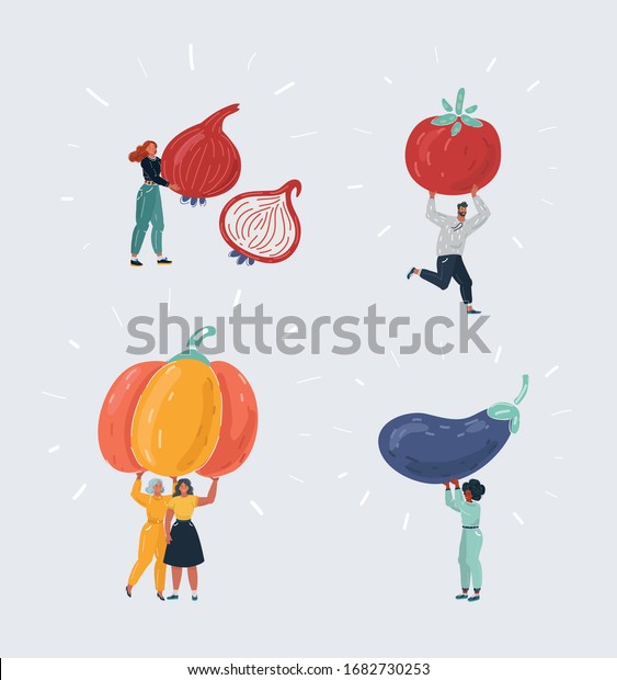 Cartoon Vector Illustration People Big Giant Stock Vector (Royalty Free ...