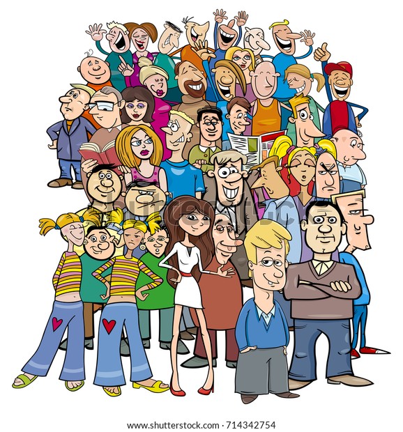 Cartoon Vector Illustration People Characters Large Stock Vector ...