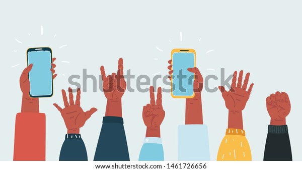 Cartoon Vector Illustration People Hands On Stock Vector (Royalty Free ...