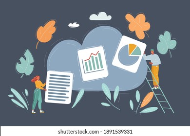 Cartoon Vector Illustration Woman Check Calendar Stock Vector (Royalty ...