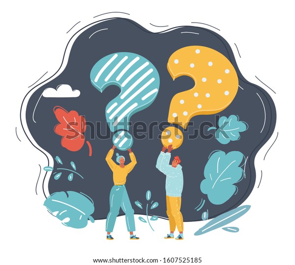 Cartoon Vector Illustration People Question Mark Stock Vector (Royalty ...