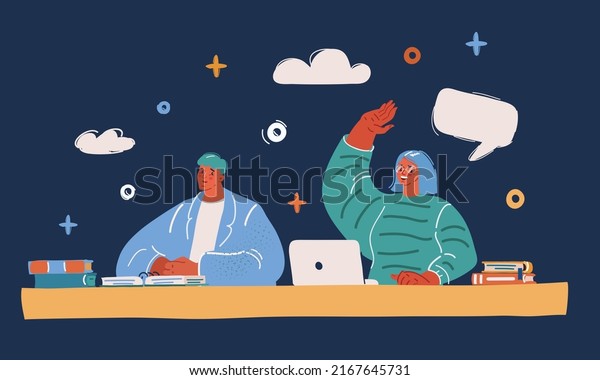 Cartoon Vector Illustration People Study Courses: เวกเตอร์สต็อก (ปลอด ...