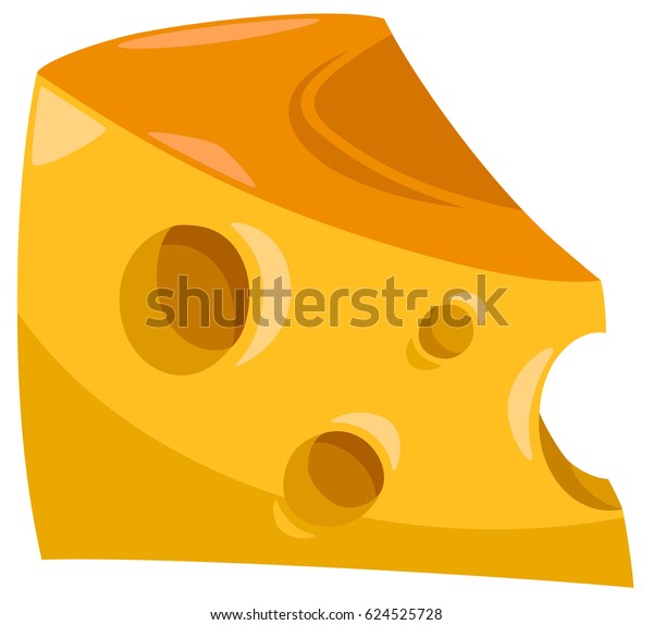 Cartoon Vector Illustration Piece Cheese Holes Stock Vector (Royalty ...