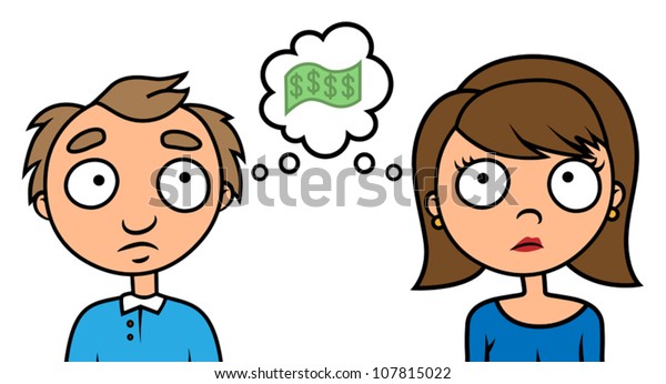 Cartoon Vector Illustration Poor Man Woman Stock Vector (Royalty Free ...