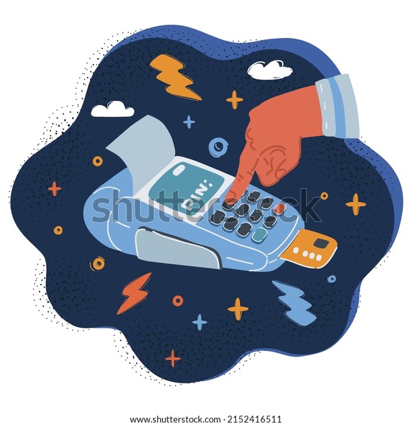 POS-terminal의 만화 벡터 그림과 사람의 핀코드 스톡 벡터(로열티 프리) 2152416511 | Shutterstock