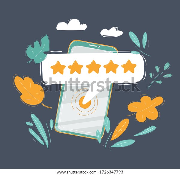 Cartoon Vector Illustration Rate Our App Stock Vector (Royalty Free ...