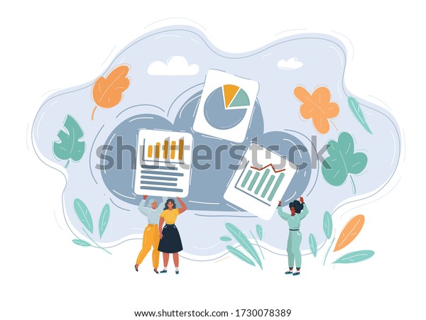 Cartoon Vector Illustration Saving Files Group Stock Vector (Royalty ...