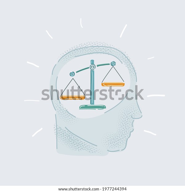 Cartoon Vector Illustration Scale Balance Human Stock Vector (Royalty ...