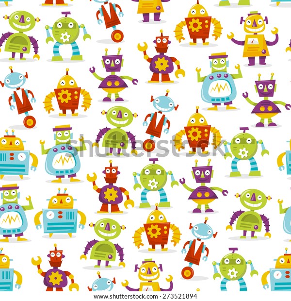 Cartoon Vector Illustration Seamless Pattern Background Stock Vector ...
