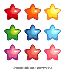 Cartoon Vector Illustration Set Colored Stars Stock Vector (Royalty ...