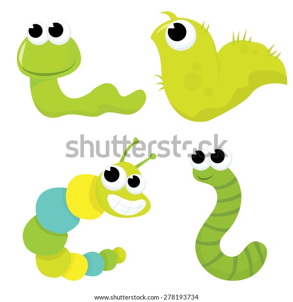 Cartoon Vector Illustration Set Four Cute Stock Vector (Royalty Free ...