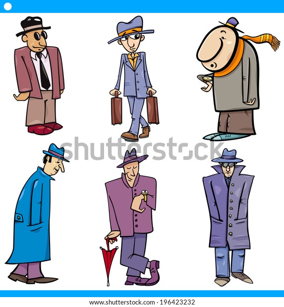 Cartoon Vector Illustration Set Funny Men Stock Vector (Royalty Free ...