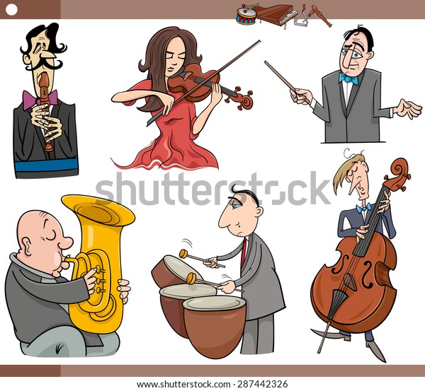 Cartoon Vector Illustration Set Musicians Characters: vetor stock ...