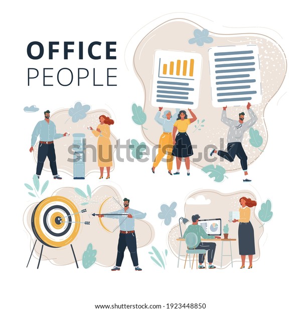 Cartoon Vector Illustration Set Office People Stock Vector (Royalty ...
