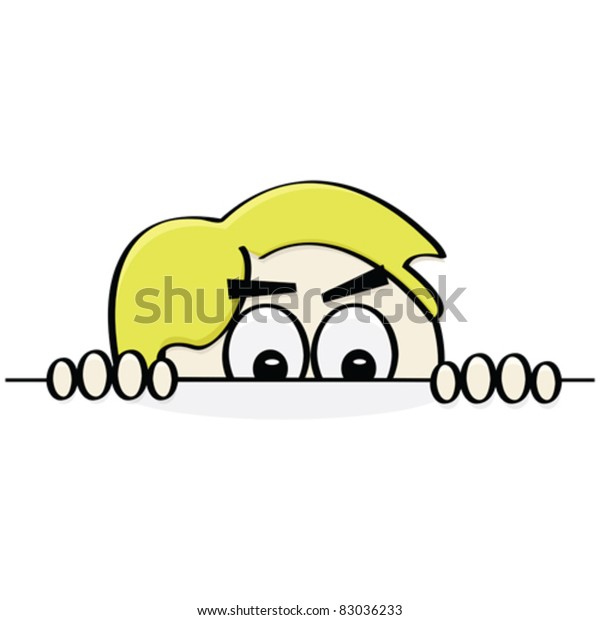 Cartoon Vector Illustration Showing Boy Sneaking Stock Vector (Royalty ...