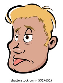 Cartoon Vector Illustration Sick Man Expression Stock Vector (Royalty ...