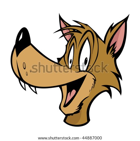 Cartoon Vector Illustration Smiling Goofy Wolf Stock Vector (Royalty ...