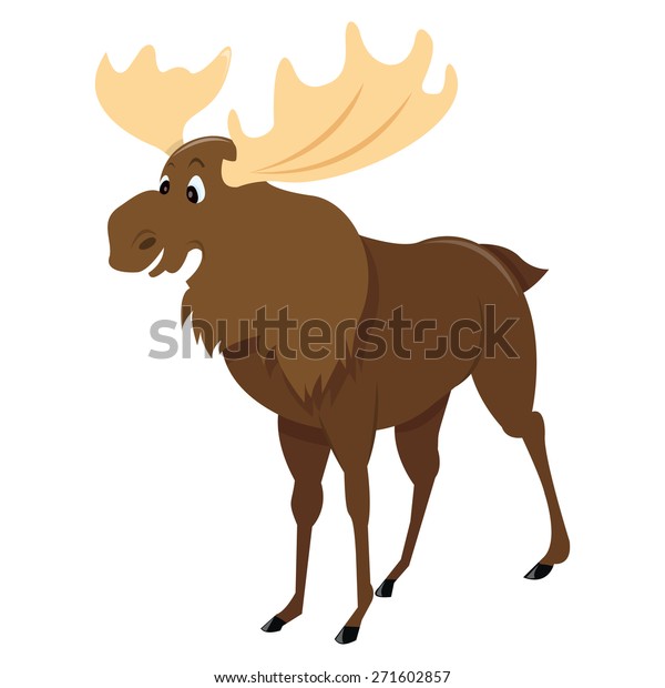 Cartoon Vector Illustration Smiling Moose Stock Vector (Royalty Free) 271602857 | Shutterstock