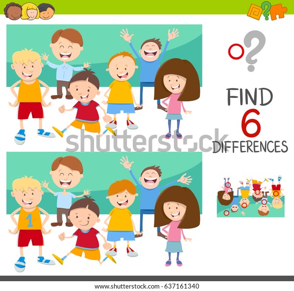 Cartoon Vector Illustration Spot Differences Educational Stock Vector ...