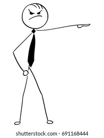 Cartoon Vector Illustration Stick Man Boss Stock Vector (Royalty Free ...