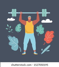 Cartoon Vector Illustration Strong Handsome Man Stock Vector (Royalty ...