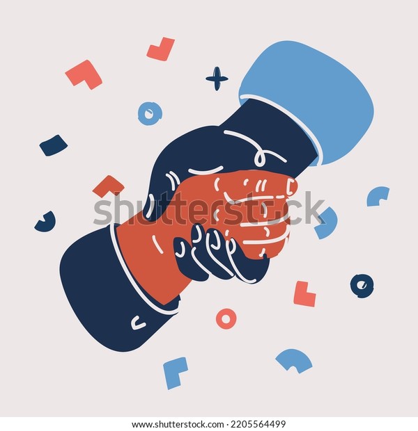 Cartoon Vector Illustration Teamwork Respect Rescue Stock Vector ...